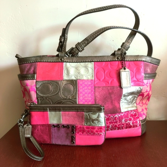 Coach | Bags | Limited Edition Vintage Coach Patchwork Tote Wmatching Mini Purse | Poshmark